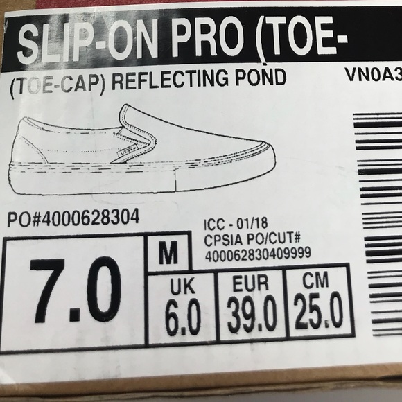 Vans | Shoes | Vans Slip On Pro Toecap Reflecting Blue Suede W | Poshmark